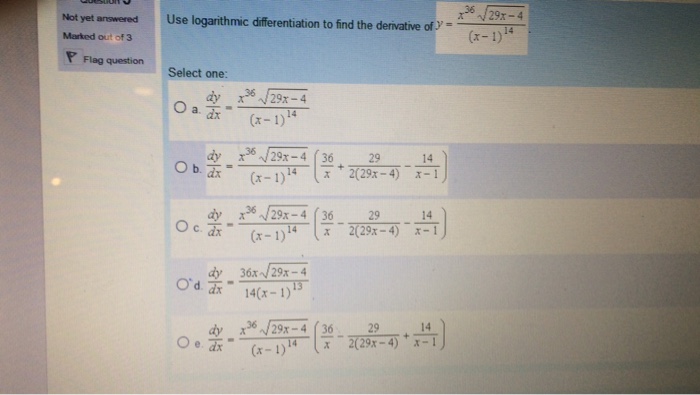 Solved Use logarithmic differentiation to find the | Chegg.com