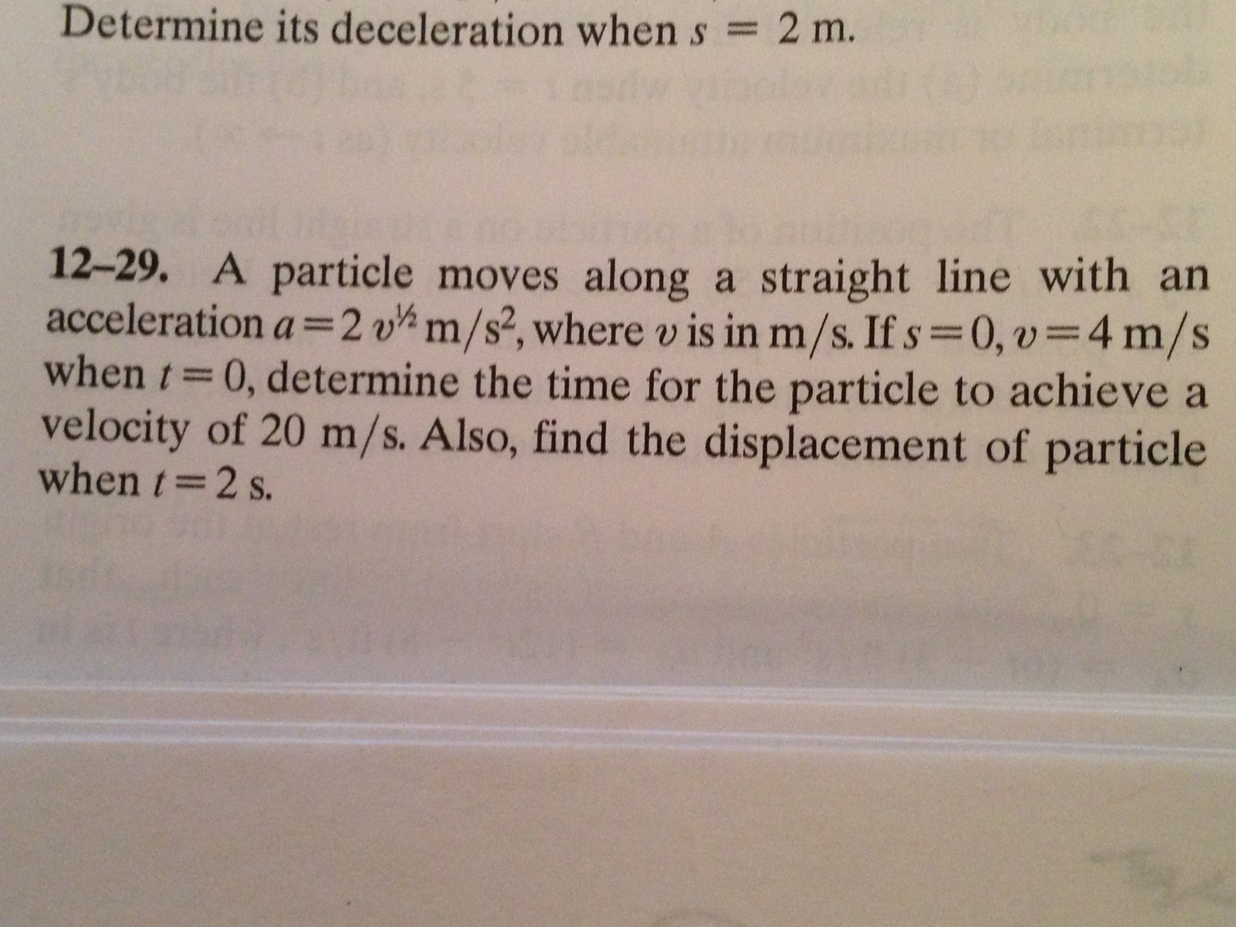 Solved Determine its deceleration when s = 2 m. A particle | Chegg.com