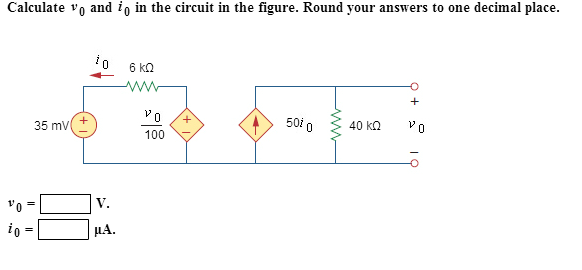 Solved Calculate vo and io in the circuit in the figure. | Chegg.com