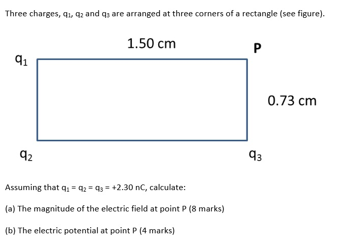 Solved Three charges, q1, q2 and q3 are arranged at three | Chegg.com Solved Three charges, q1, q2 and q3 are arranged at three | Chegg.com