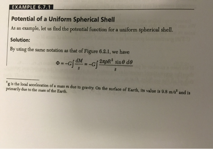 Solved Potential of a Uniform Spherical Shell As an | Chegg.com