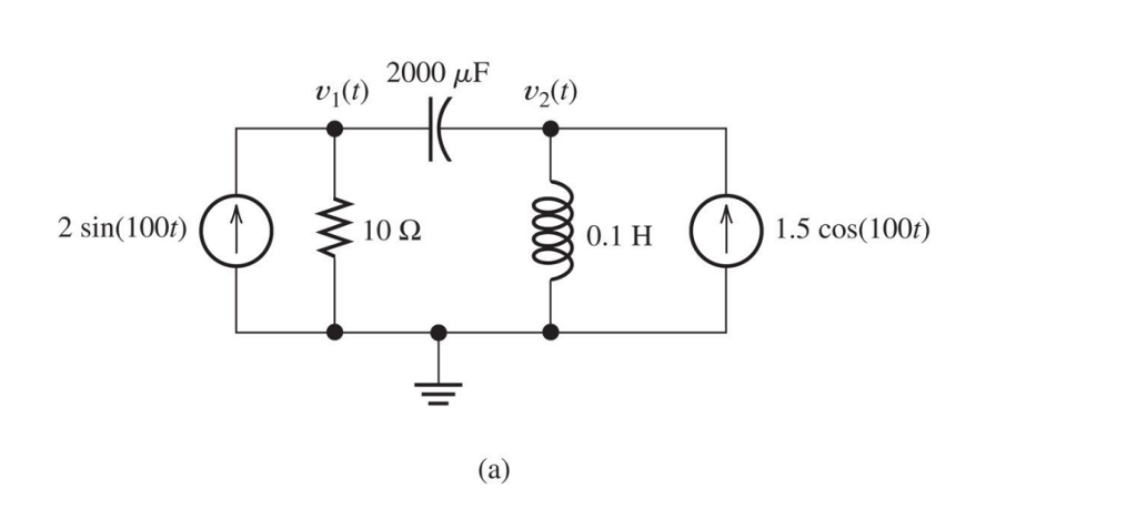 Solved Use The Node Voltage Technique To Find V1 T In