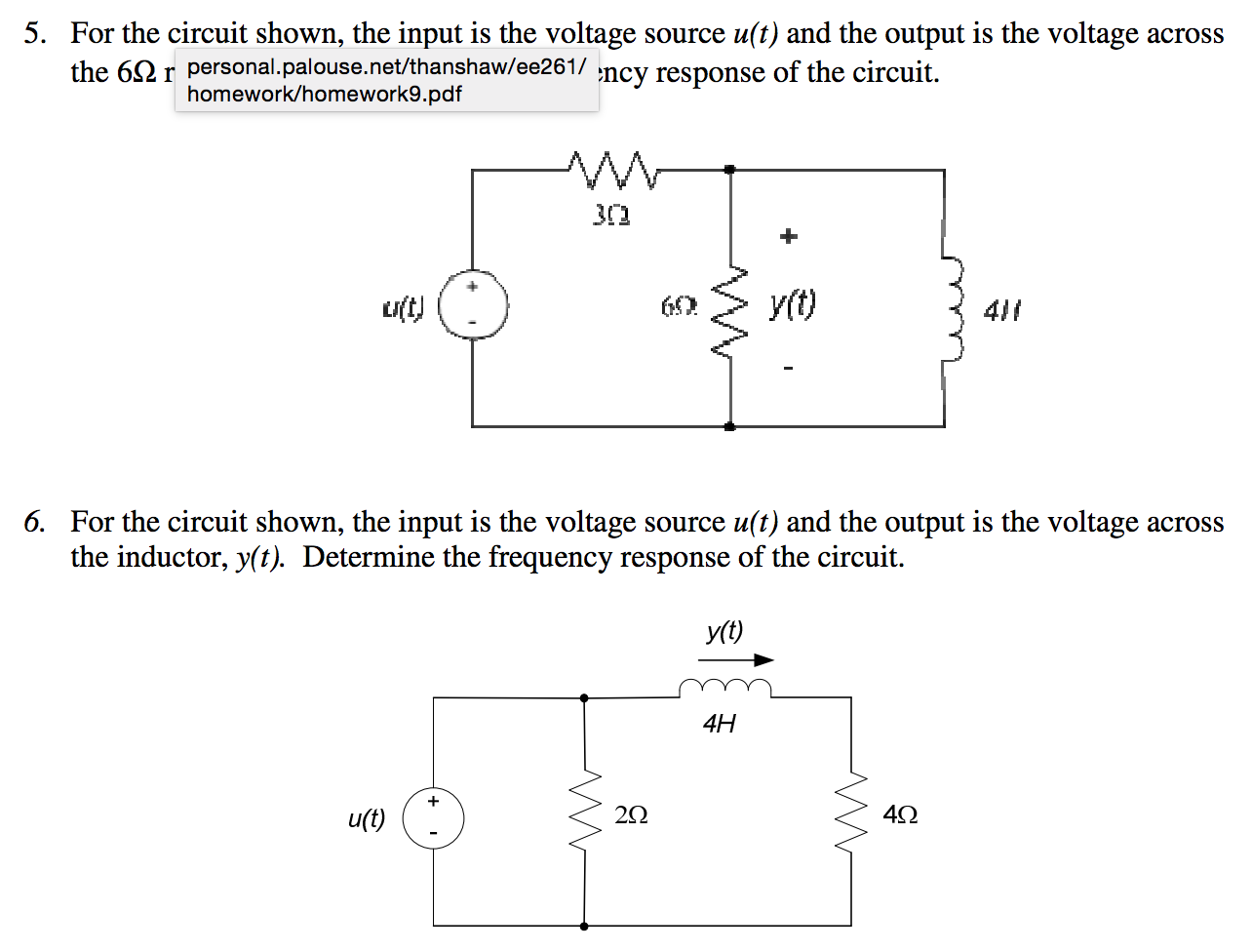 Solved For the circuit shown, the input is the voltage | Chegg.com