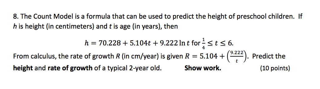 Solved The Count Model is a formula that can be used to | Chegg.com