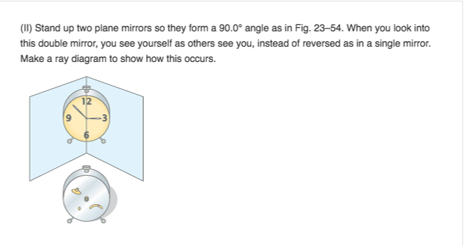 Solved Stand up two plane mirrors so they form a 90.0 | Chegg.com