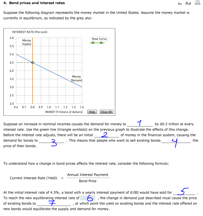 Solved Aa Aa E 4. Bond prices and interest rates Suppose the | Chegg.com