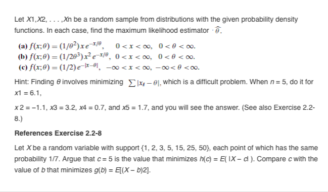 Solved Let X1, X2, ..., X_n be a random sample from | Chegg.com