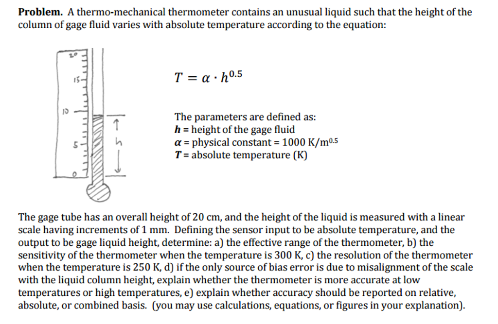 Solved A thermo-mechanical thermometer contains an unusual | Chegg.com