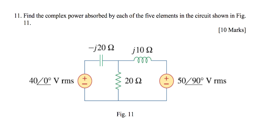 Solved Find the complex power absorbed by each of the five | Chegg.com