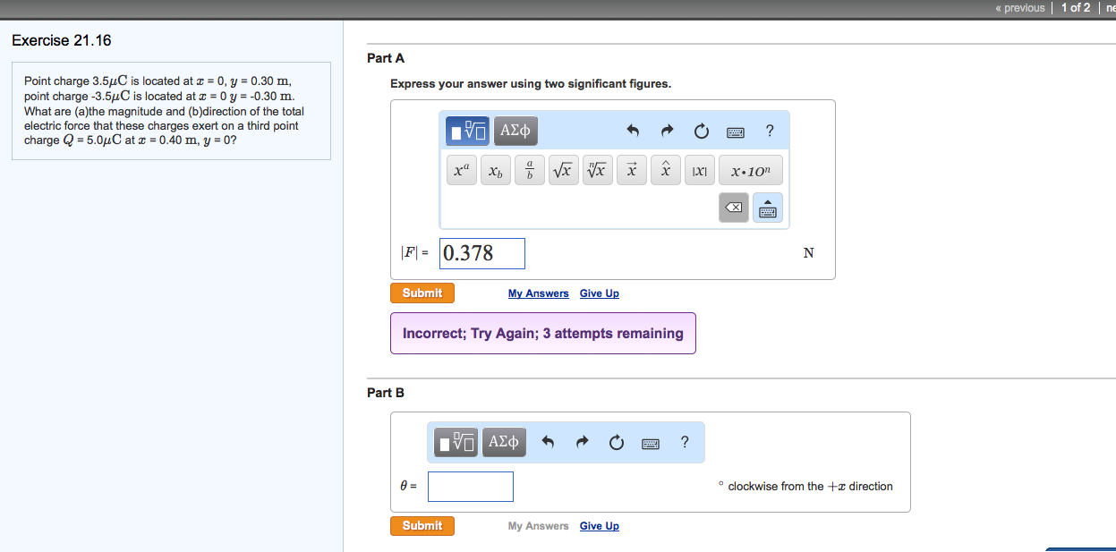 Solved Point charge 3.5 mu C is located at x = 0, y = 0.30 | Chegg.com