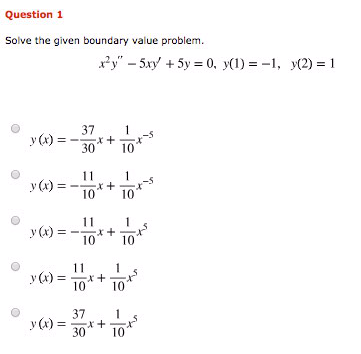 Solved Question 1 Solve the given boundary value problem | Chegg.com