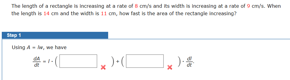 Solved The length of a rectangle is increasing at a rate of | Chegg.com