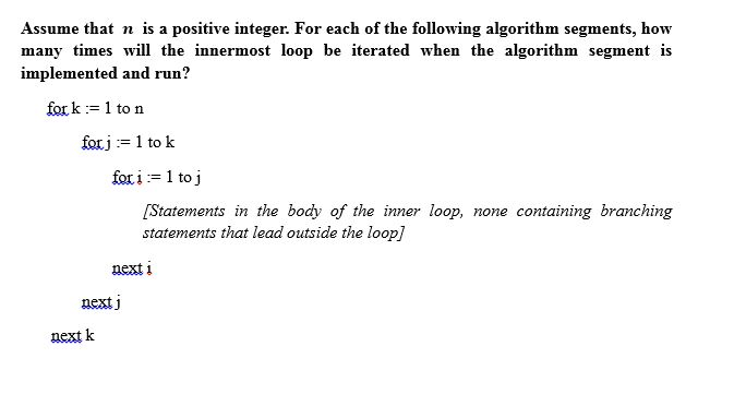 Solved Assume that n is a positive integer. For each of the | Chegg.com