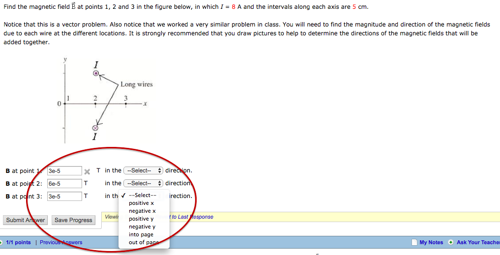 Solved what are the magnetic field strength and direction at | Chegg.com