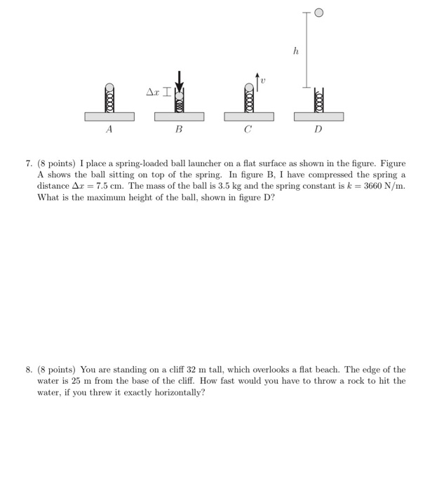 Solved I place a spring-loaded ball launcher on a flat | Chegg.com