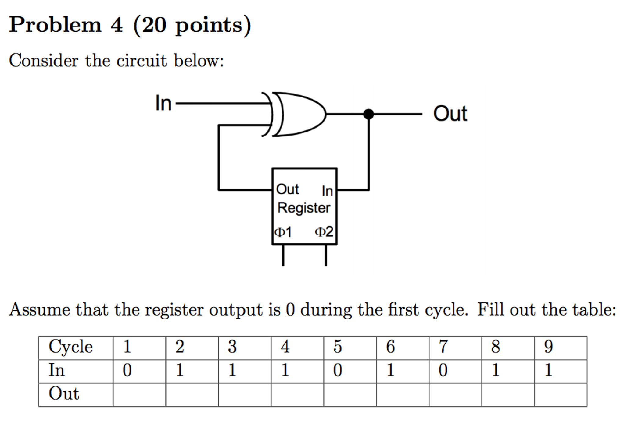Solved Consider the circuit below: Assume that the register | Chegg.com