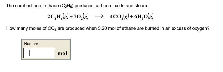 Solved The combustion of ethane (C2H6) produces carbon | Chegg.com