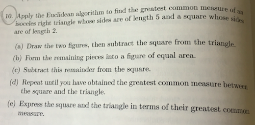 10. Apply the Euclidean algorithm to find the | Chegg.com