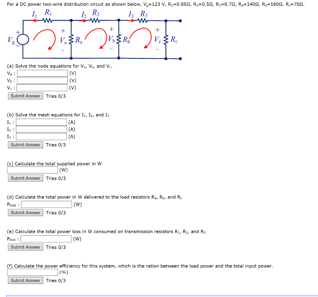 Solved For a DC power two-wire distribution circuit as shown | Chegg.com