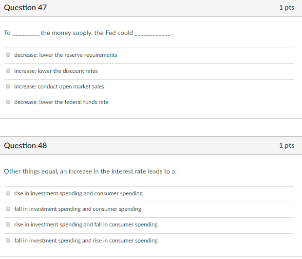 Solved To The Money Supply The Fed Could Chegg