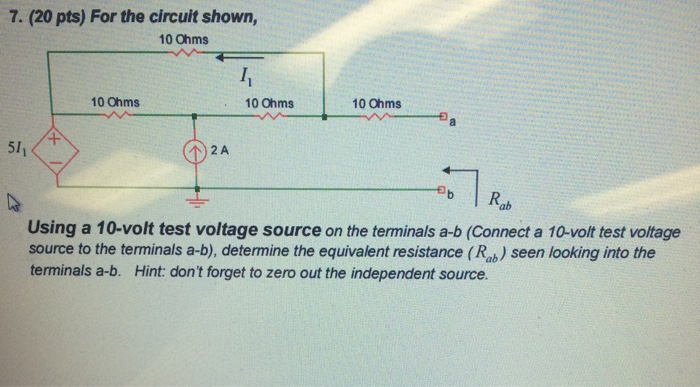 Solved 7. (20 pts) For the circuit shown, Using a 10-volt | Chegg.com