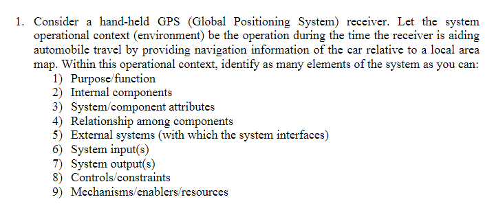 Solved 1. Consider a hand-held GPS (Global Positioning | Chegg.com