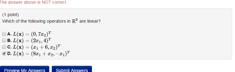 Solved Which of the following operators in R^2 are linear | Chegg.com