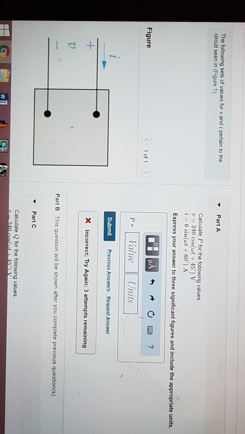 Solved The following sets of values for v and i pertain to | Chegg.com