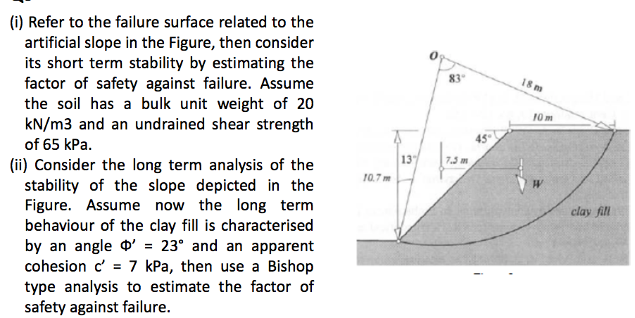 Solved (i) Refer to the failure surface related to the | Chegg.com