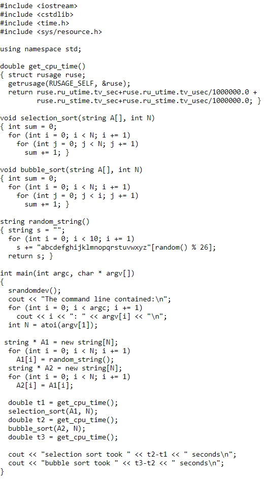 A Race between Selection sort and Bubble | Chegg.com