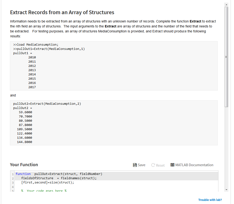 Solved Extract Records from an Array of Structures | Chegg.com