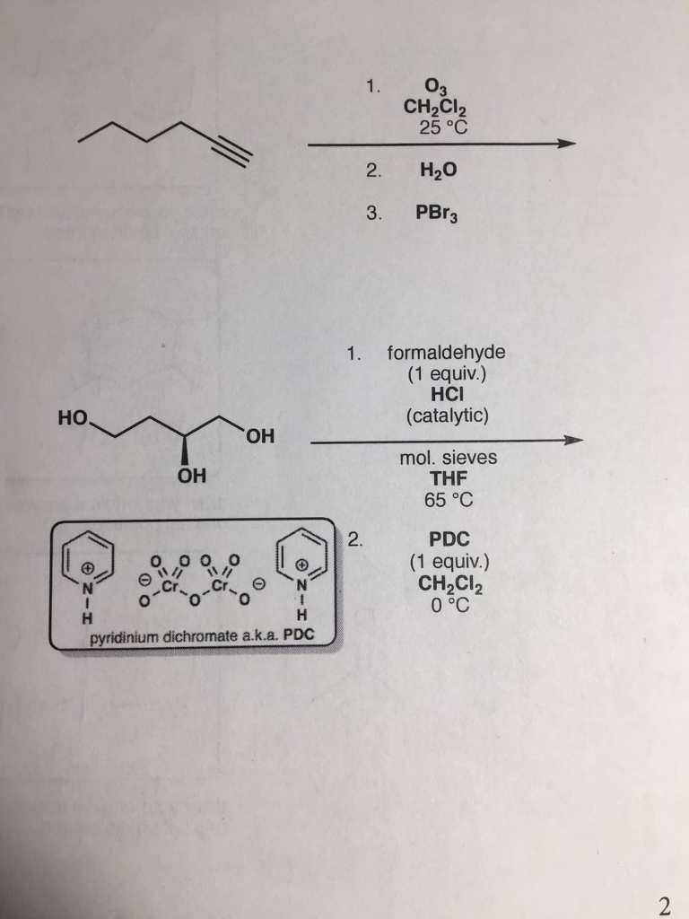 Solved CH2Cl2 25 °C 2. H20 3. PBr3 1. formaldehyde (1 | Chegg.com