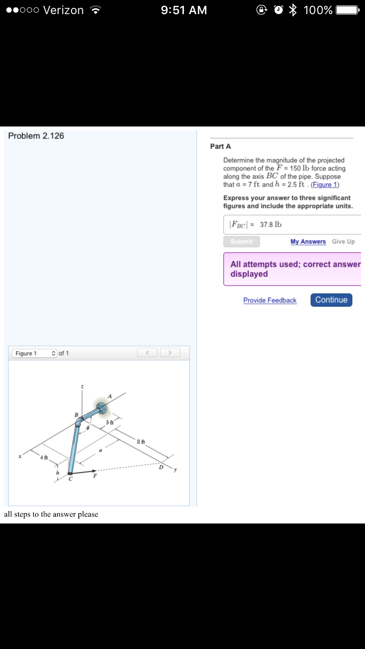 Solved Determine The Magnitude Of The Projected Component Of
