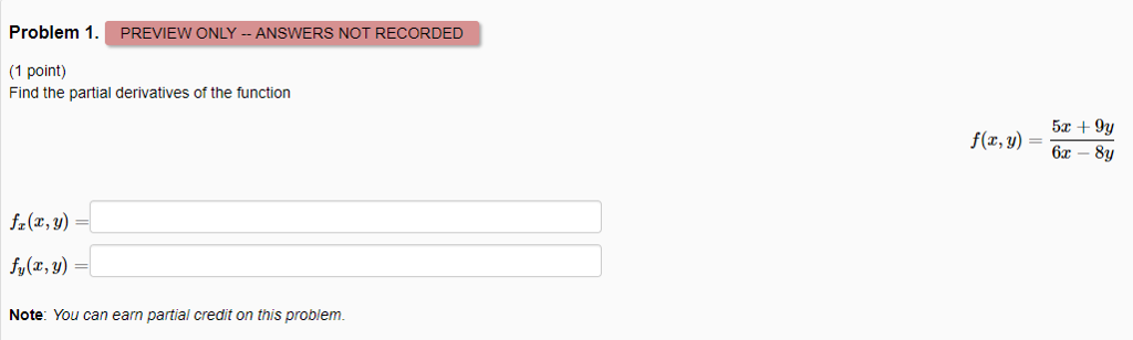 Solved Problem 1. PREVIEW ONLY -ANSWERS NOT RECORDED (1 | Chegg.com