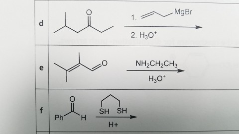 Solved Ph MgBr 2. H3O NH2CH2CH3 H30 SH SH | Chegg.com