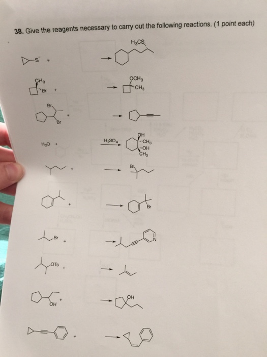 Solved 38. Give the reagents necessary to carry out the | Chegg.com