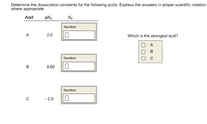 Solved Determine The Dissociation Constants For The