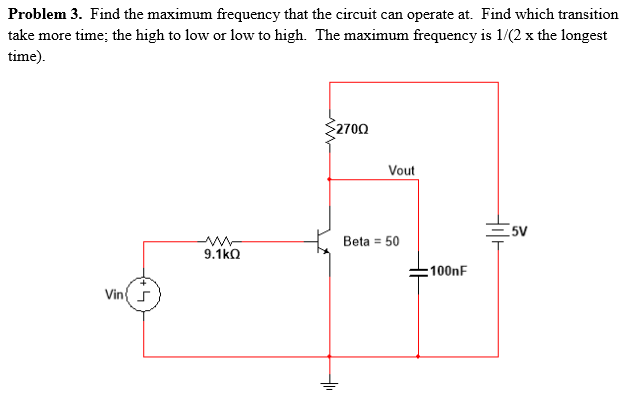 Solved Find the maximum frequency that the circuit can | Chegg.com