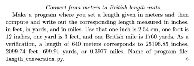 Solved Convert from meters to British length units. Make a | Chegg.com