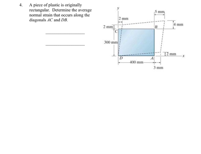 Solved A piece of plastic is originally rectangular. | Chegg.com