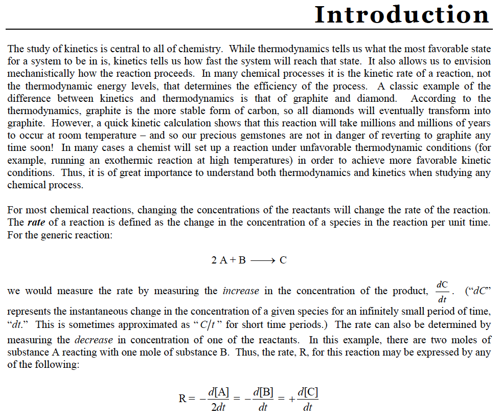 Solved Pre Lab Questions 1 The Following Initial Rate Data