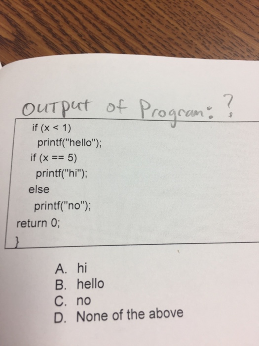 Solved Output Of Program If X 