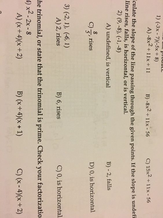 Solved 1 3x 7 5x 8 A 8x2 11x 11 B 8x2 Chegg