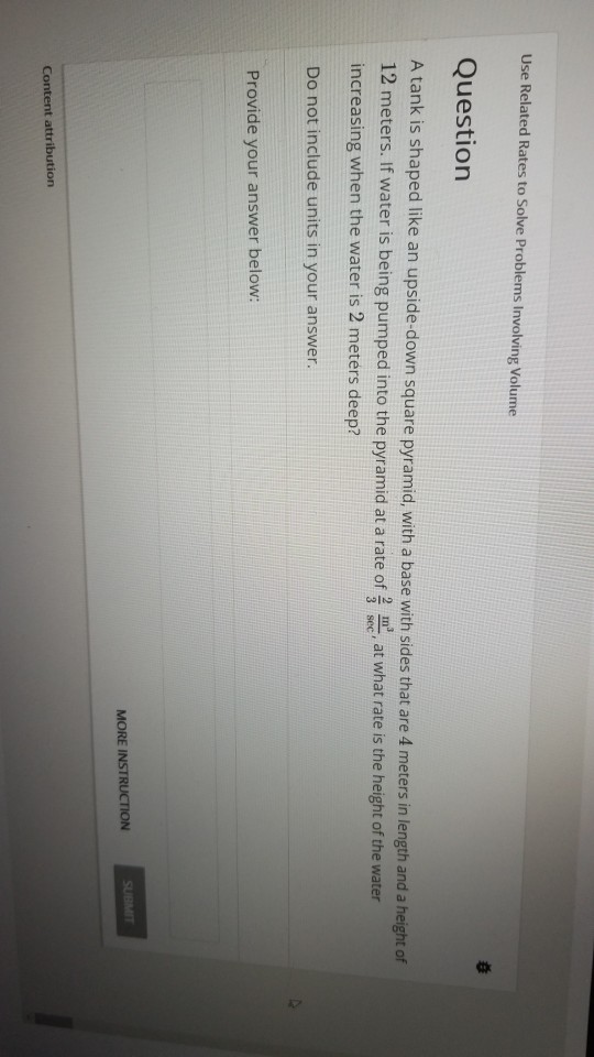 Solved Use Related Rates to Solve Problems Involving Volume | Chegg.com