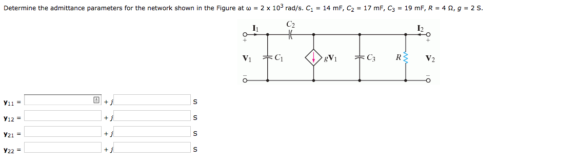 Solved Determine the admittance parameters for the network | Chegg.com