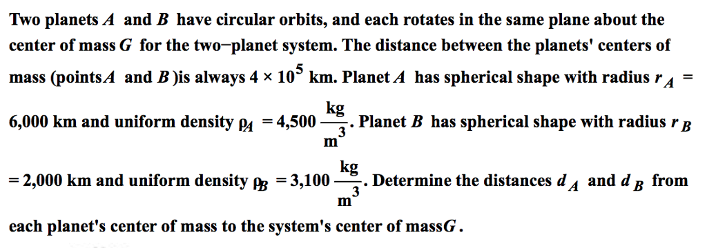 Solved Two planets A and B have circular orbits, and each | Chegg.com