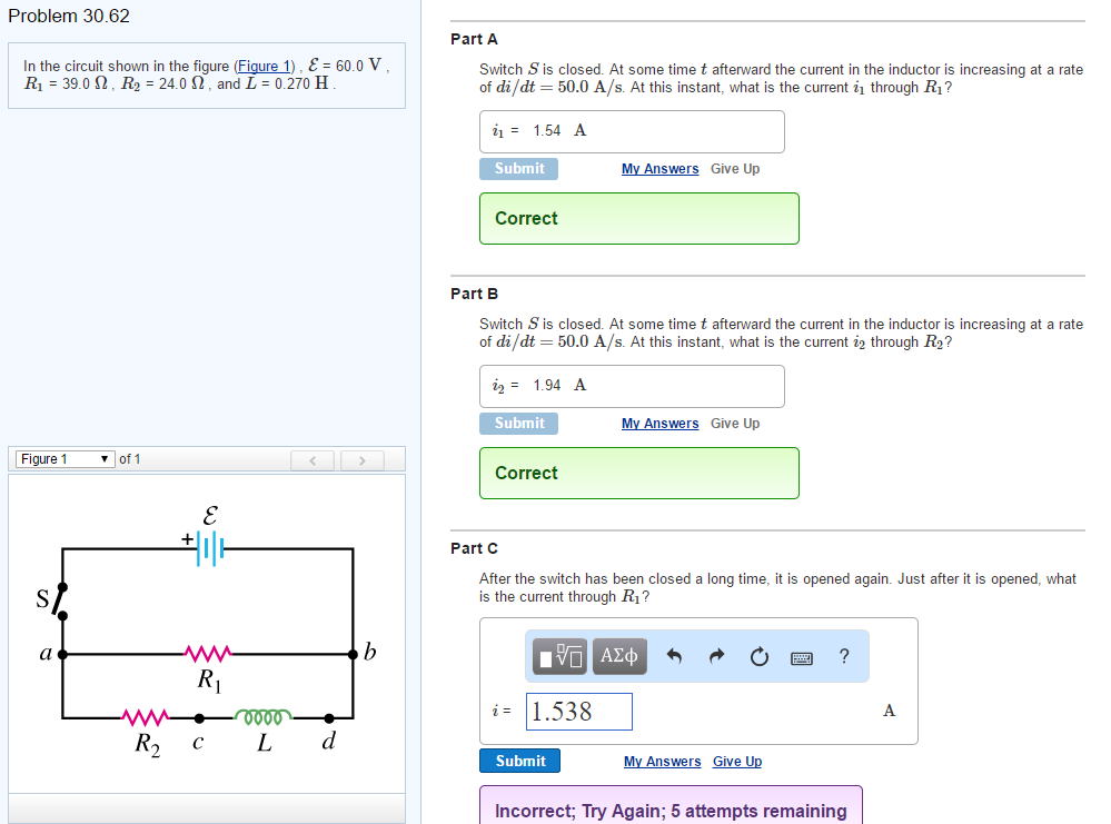 Solved In the circuit shown in the figure (Figure 1), | Chegg.com
