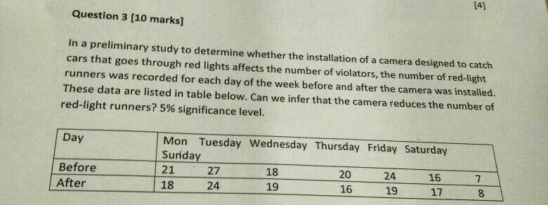 Solved 14] Question 3 [10 marks] In a preliminary study to | Chegg.com