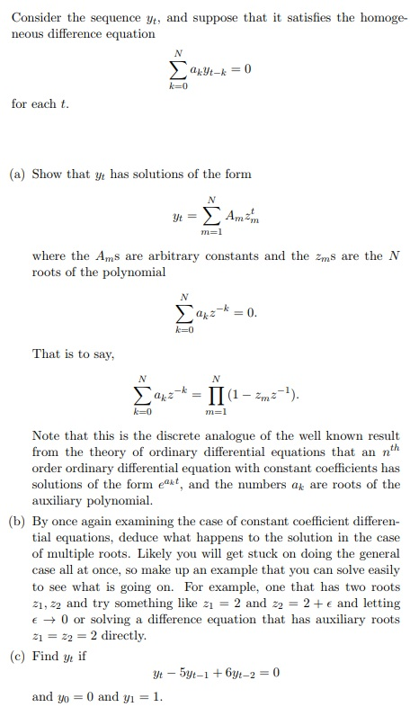 Solved Consider the sequence yt, and suppose that it | Chegg.com