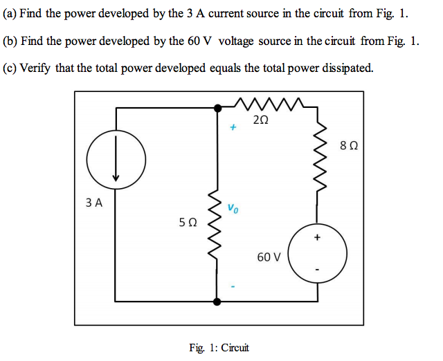 Solved Find the power developed by the 3 A current source in | Chegg.com